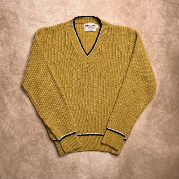 Orlon by Campus | Sweaters | Vintage 7s Orlon By Campus V Neck Ribbed ...